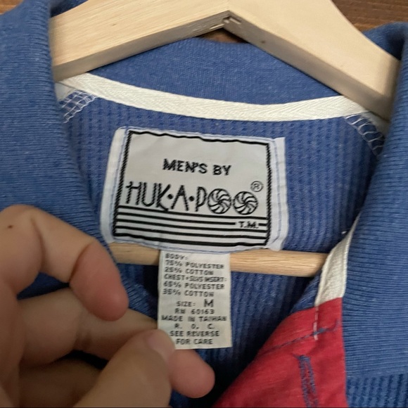 Huk a Poo | Shirts | Vintage Collared Hukapoo Blue And White Colorblock ...